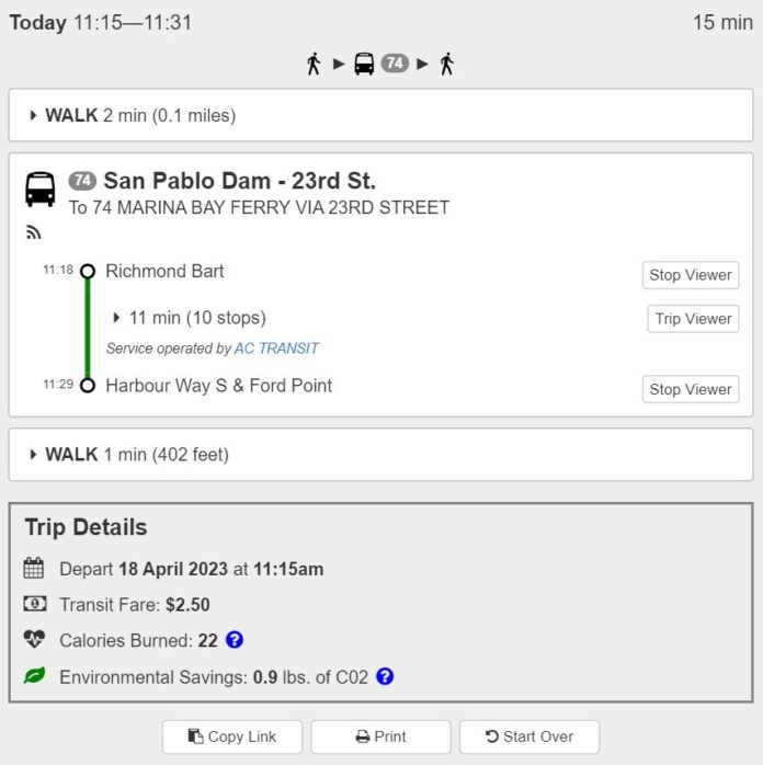 AC Transit trip planner now calculates your carbon footprint - Richmond ...